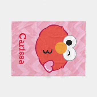 Elmo Face Throwing a Kiss | Add Your Name Fleece Blanket | Zazzle