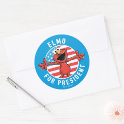 Elmo for President - Flag Classic Round Sticker | Zazzle