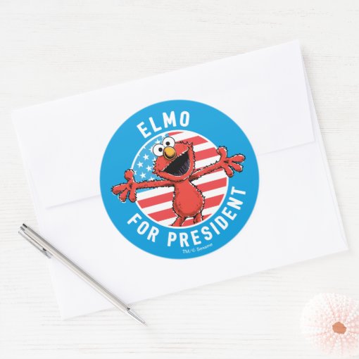 Elmo for President - Flag Classic Round Sticker | Zazzle