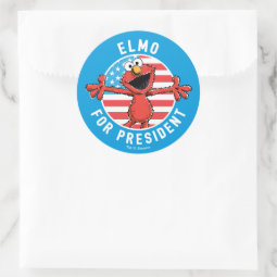 Elmo for President - Flag Classic Round Sticker | Zazzle