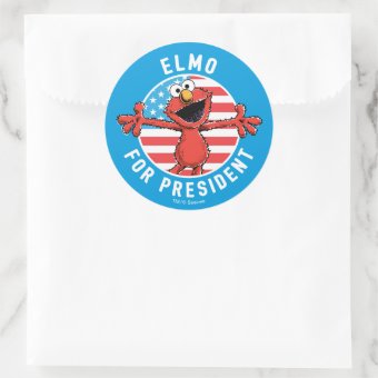 Elmo for President - Flag Classic Round Sticker | Zazzle