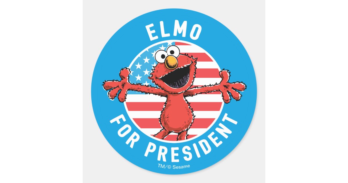 Elmo for President - Flag Classic Round Sticker | Zazzle