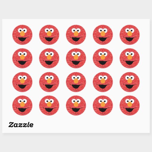 Elmo Fur Face Pattern Classic Round Sticker | Zazzle