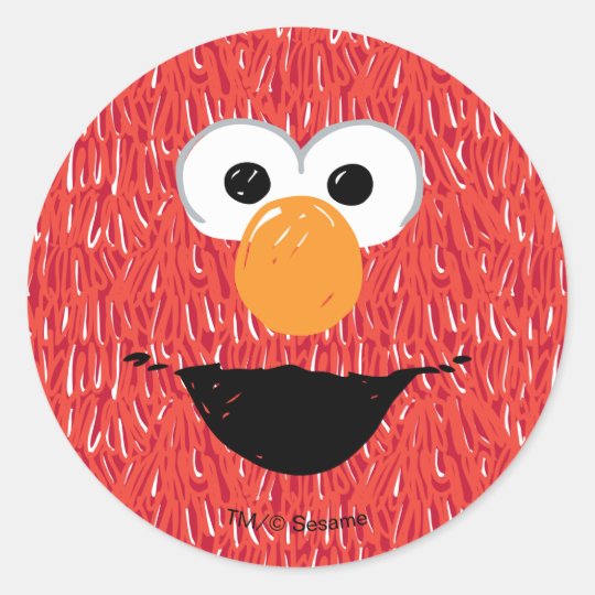 Elmo Fur Face Pattern Classic Round Sticker | Zazzle.com