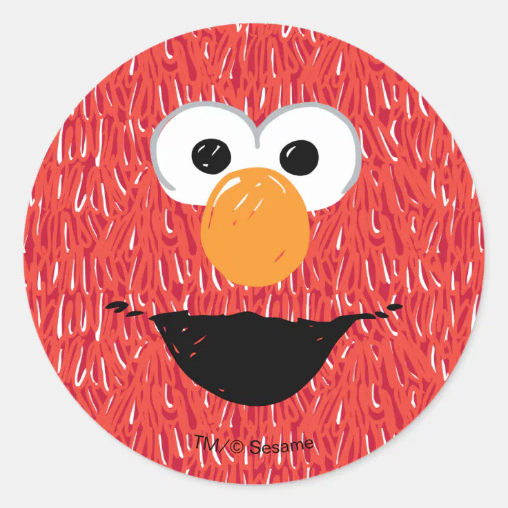 Elmo Fur Face Pattern Classic Round Sticker | Zazzle