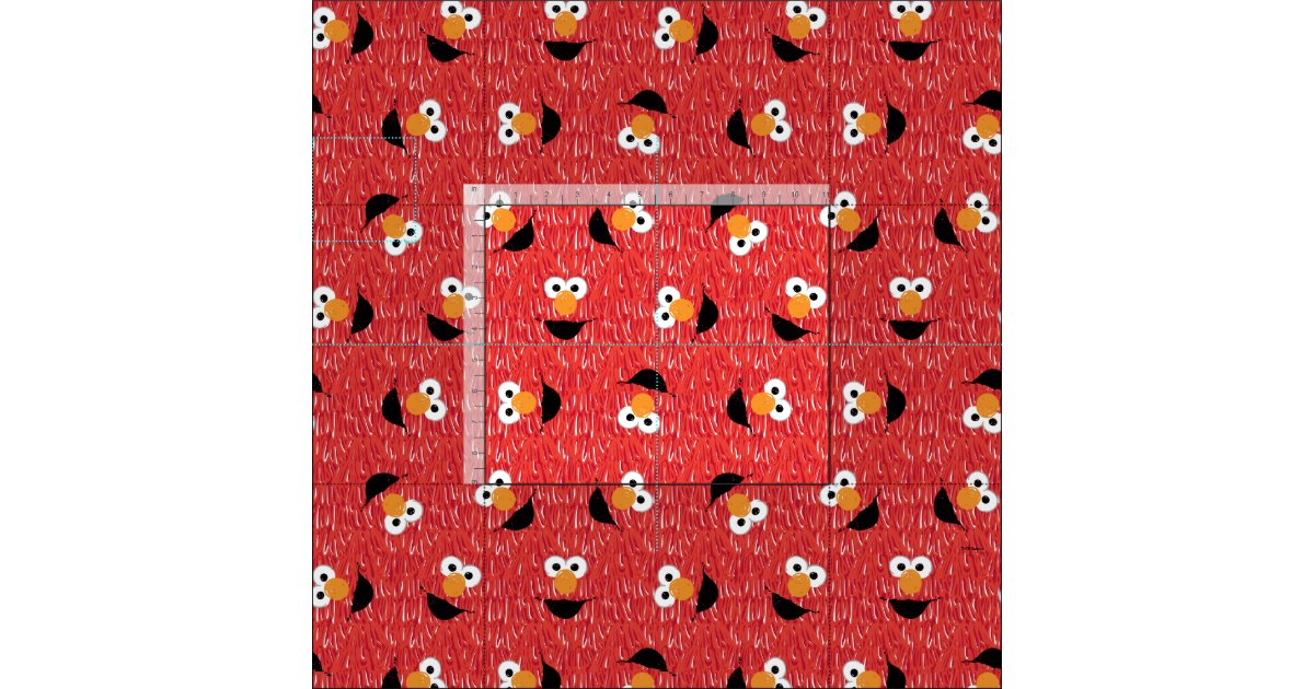 Elmo Fur Face Pattern Fabric | Zazzle