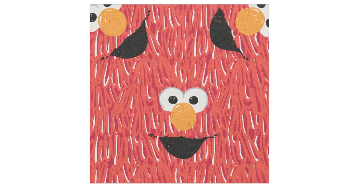 Elmo Fur Face Pattern Fabric | Zazzle