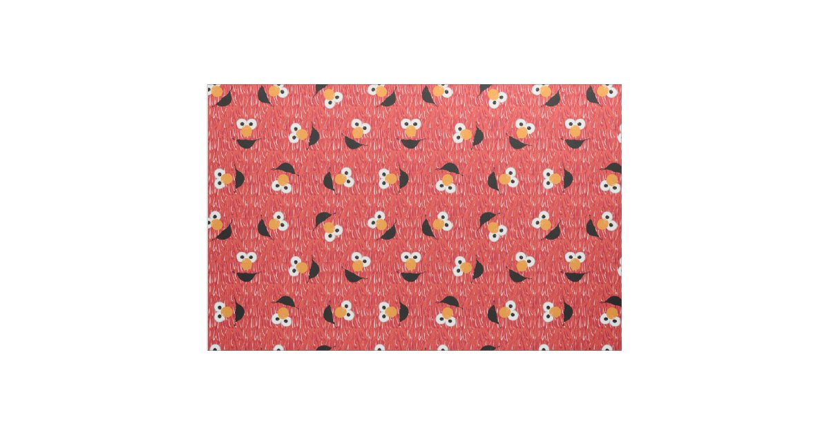 Elmo Fur Face Pattern Fabric | Zazzle