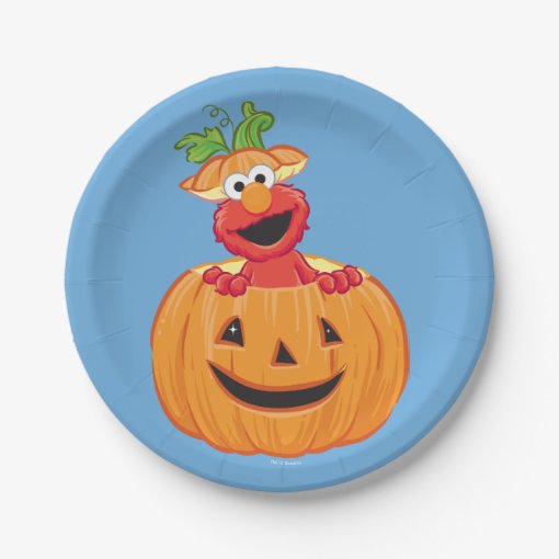 Elmo | Halloween Jack-O-Lantern Paper Plates | Zazzle
