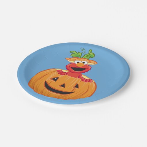 Elmo Halloween Jack O Lantern Paper Plates Zazzle