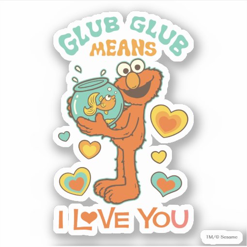Elmo Holding his Pet Goldfish Sticker | Zazzle