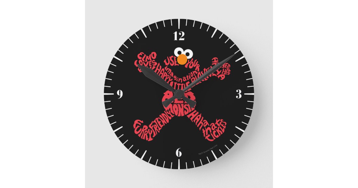 Elmo Pattern Fill Round Clock | Zazzle