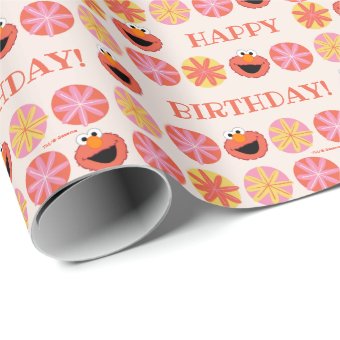 Elmo Pom-Pom Pattern Wrapping Paper | Zazzle