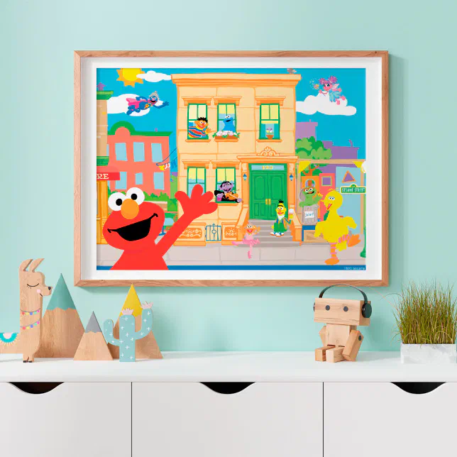 Elmo Sesame Street Scene Poster | Zazzle