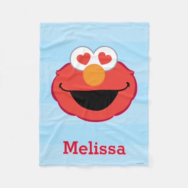 Elmo Smiling Face | Add Your Name Fleece Blanket | Zazzle