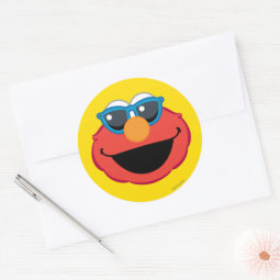 Elmo Smiling Face with Sunglasses Classic Round Sticker | Zazzle