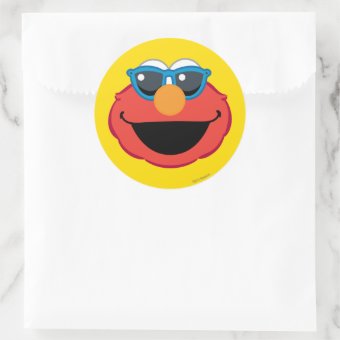 Elmo Smiling Face with Sunglasses Classic Round Sticker | Zazzle