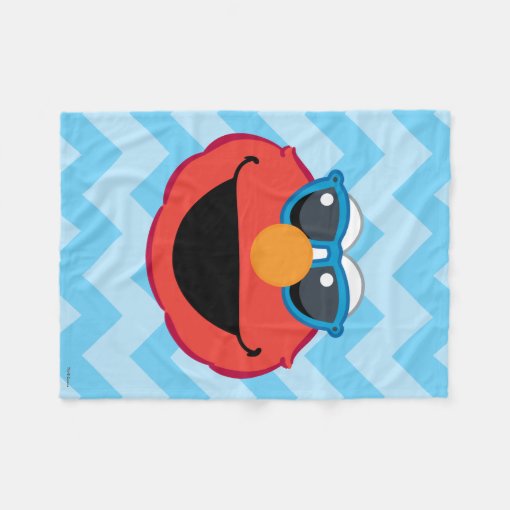 Elmo Smiling Face with Sunglasses Fleece Blanket | Zazzle