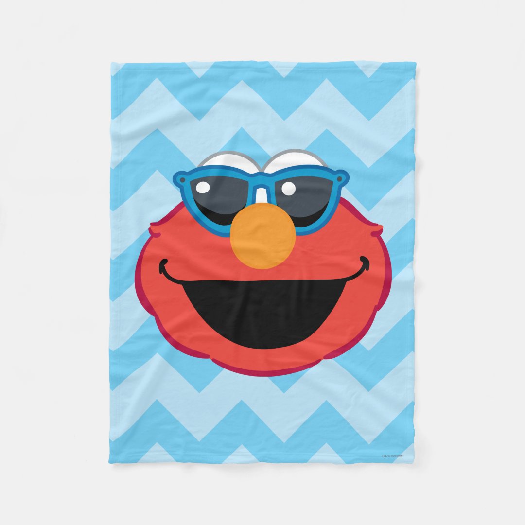 Elmo Smiling Face with Sunglasses Fleece Blanket | Zazzle