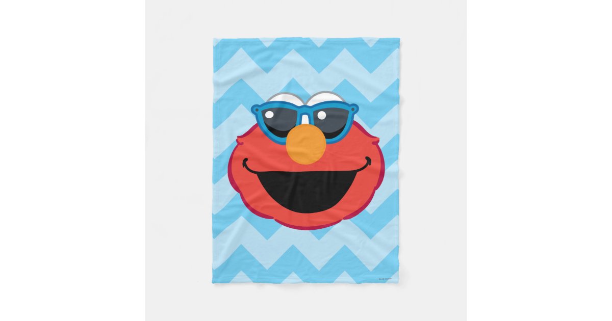 Elmo Smiling Face with Sunglasses Fleece Blanket | Zazzle
