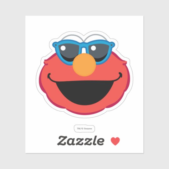 Elmo Smiling Face with Sunglasses Sticker | Zazzle.com