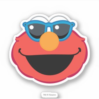 Elmo Smiling Face with Sunglasses Sticker | Zazzle