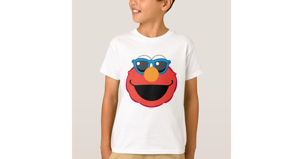 Elmo Smiling Face with Sunglasses T-Shirt | Zazzle