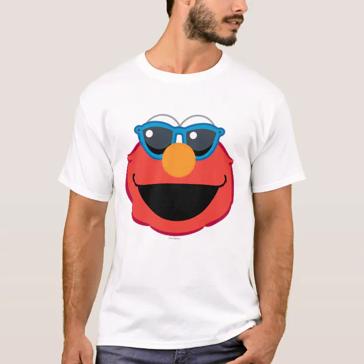 Elmo Smiling Face with Sunglasses T-Shirt | Zazzle