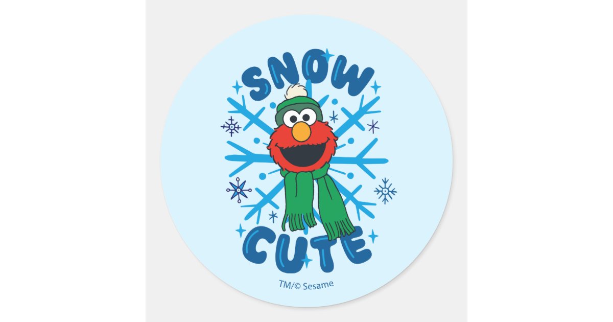 Elmo Snow Cute Classic Round Sticker | Zazzle