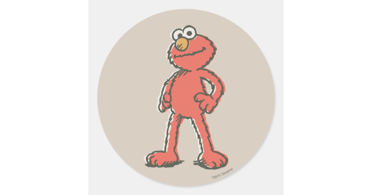 Elmo Vintage Classic Round Sticker | Zazzle