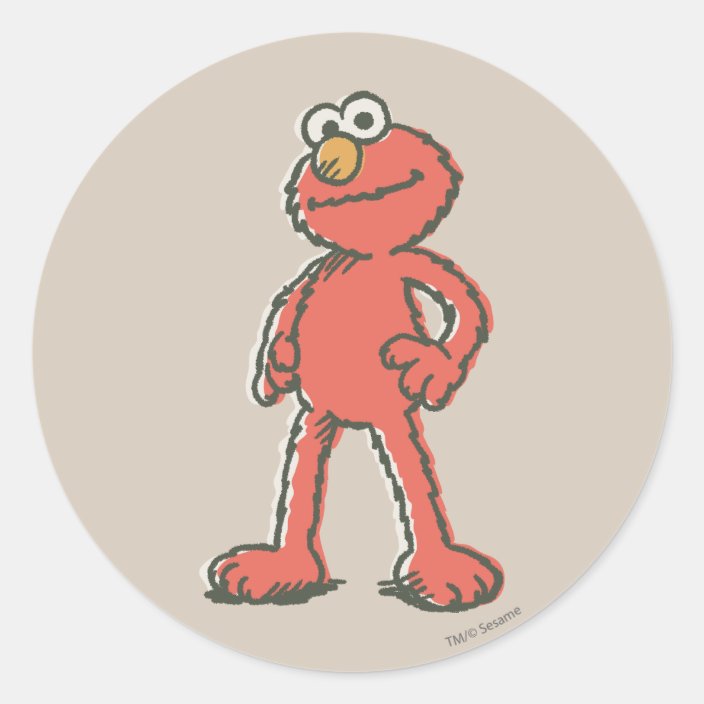 Elmo Vintage Classic Round Sticker | Zazzle.com