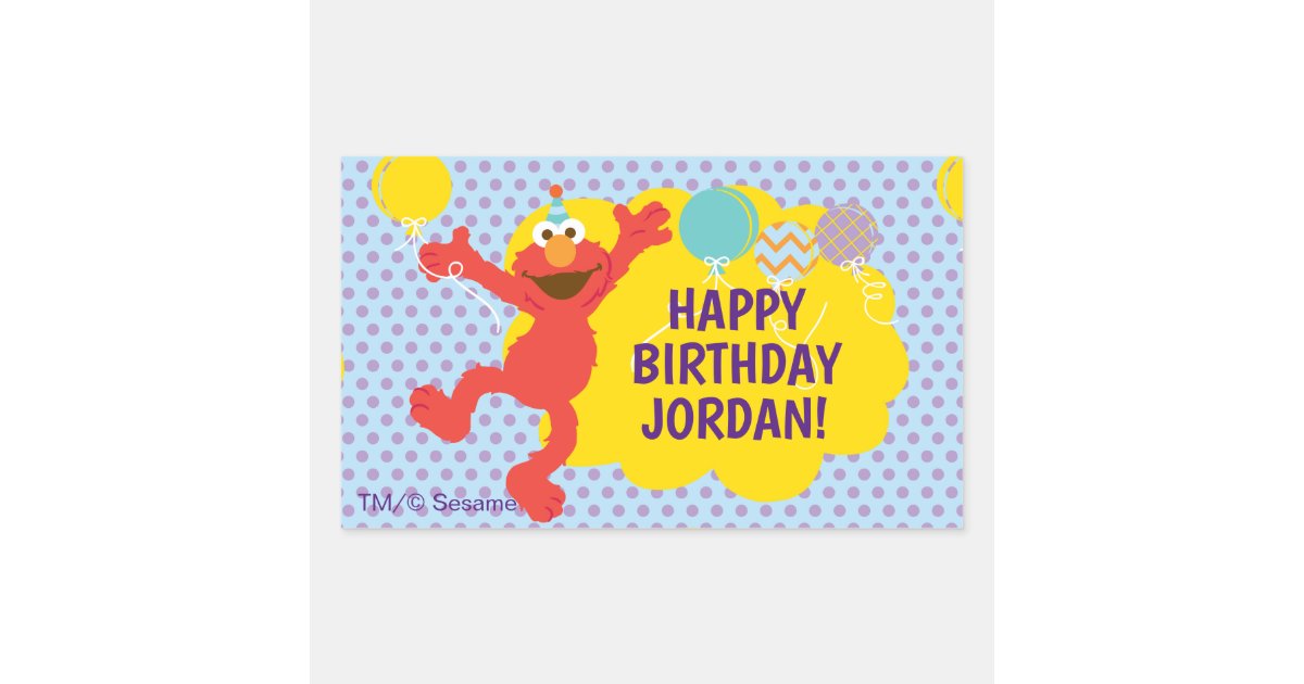 Elmo With Party Balloons Pattern Rectangular Sticker | Zazzle