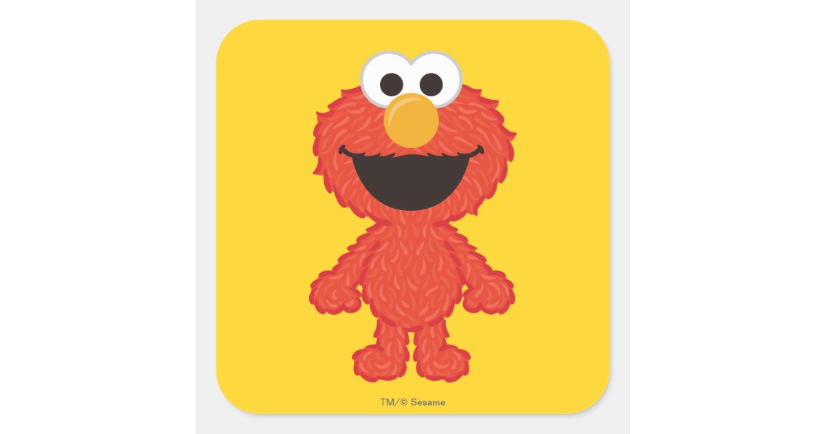 Elmo Wool Style Square Sticker | Zazzle