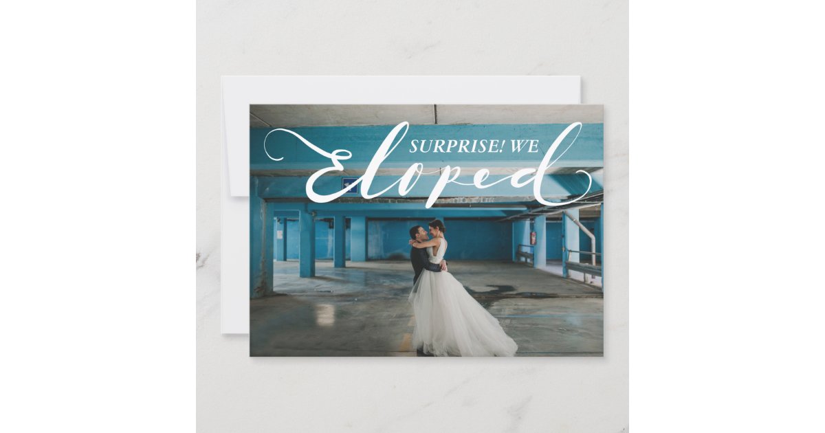 "Eloped" Surprise Marriage Elegant Announcement | Zazzle