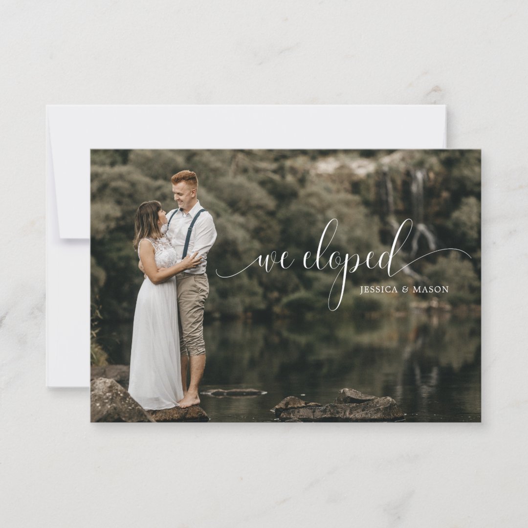 Elopement Wedding Invitations With Photos | Zazzle