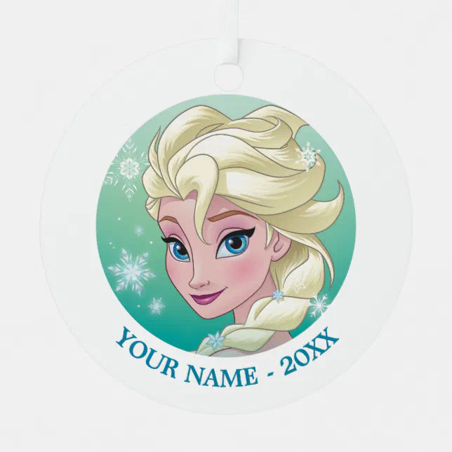Elsa | Headshot Add Your Name Metal Ornament | Zazzle