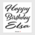 Elsa Name First name black Sticker Birthday | Zazzle