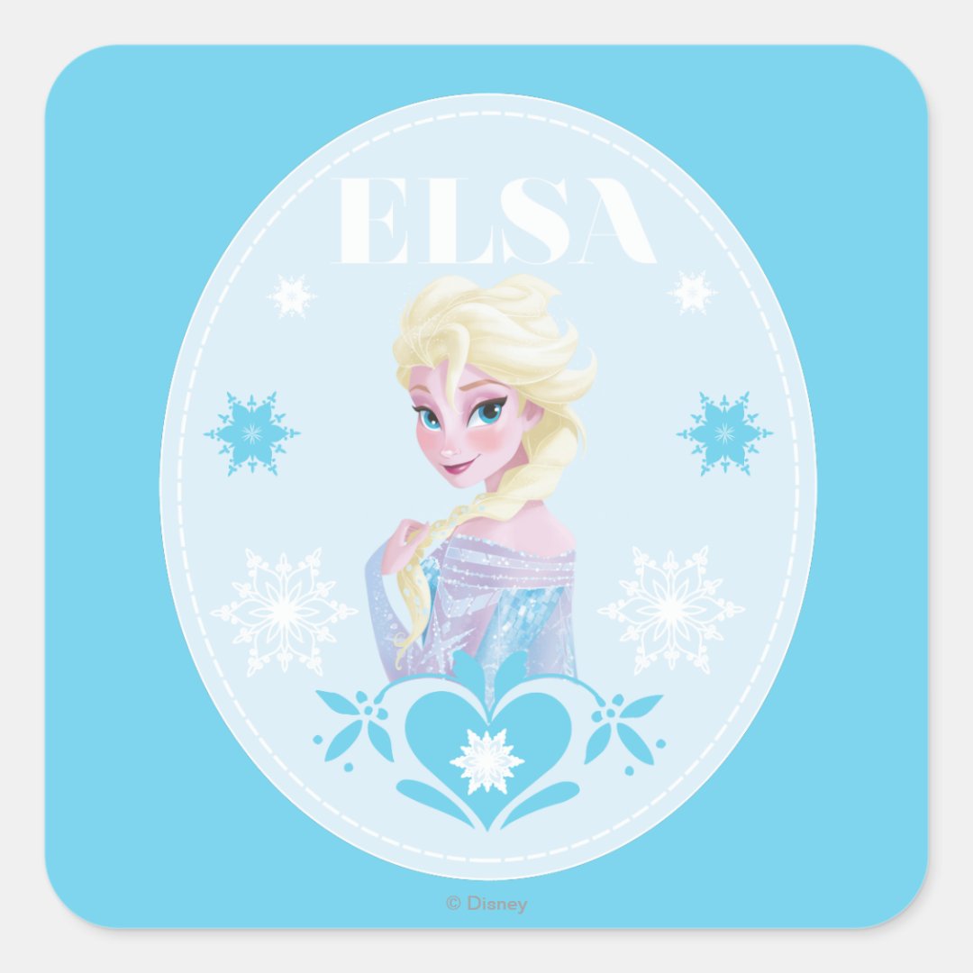 Elsa | Snowflakes Square Sticker | Zazzle