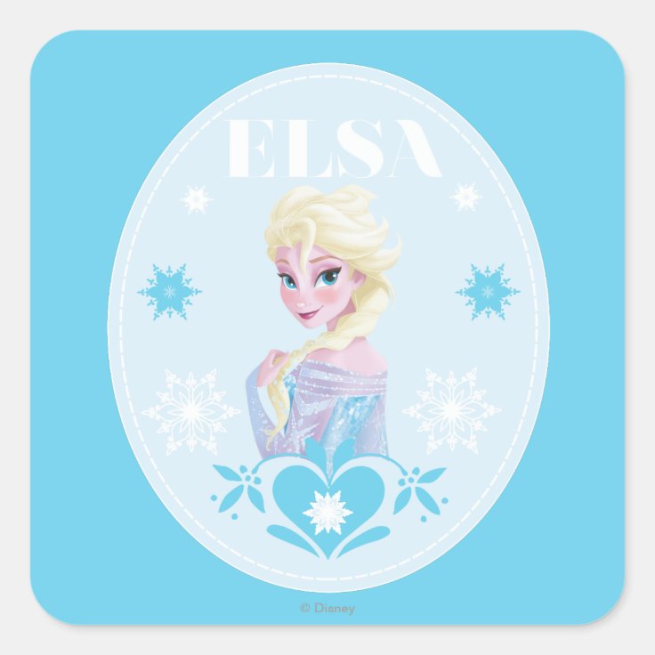 Elsa | Snowflakes Square Sticker | Zazzle