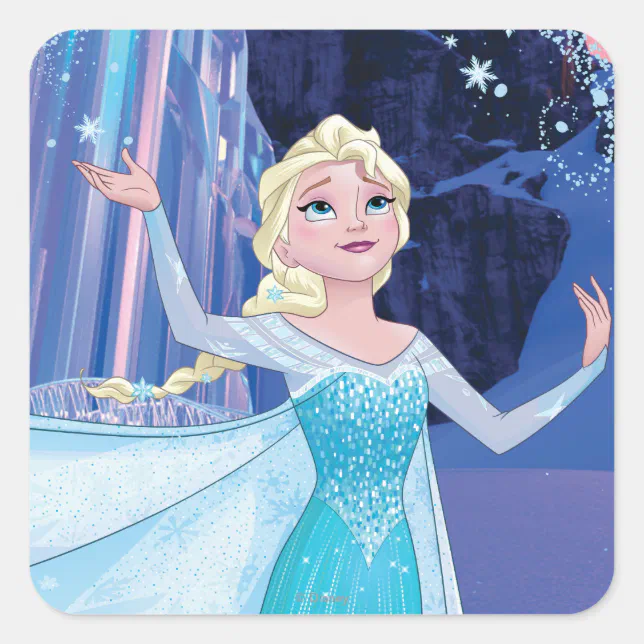 Elsa | Sparkling, Elegant Ice Square Sticker | Zazzle