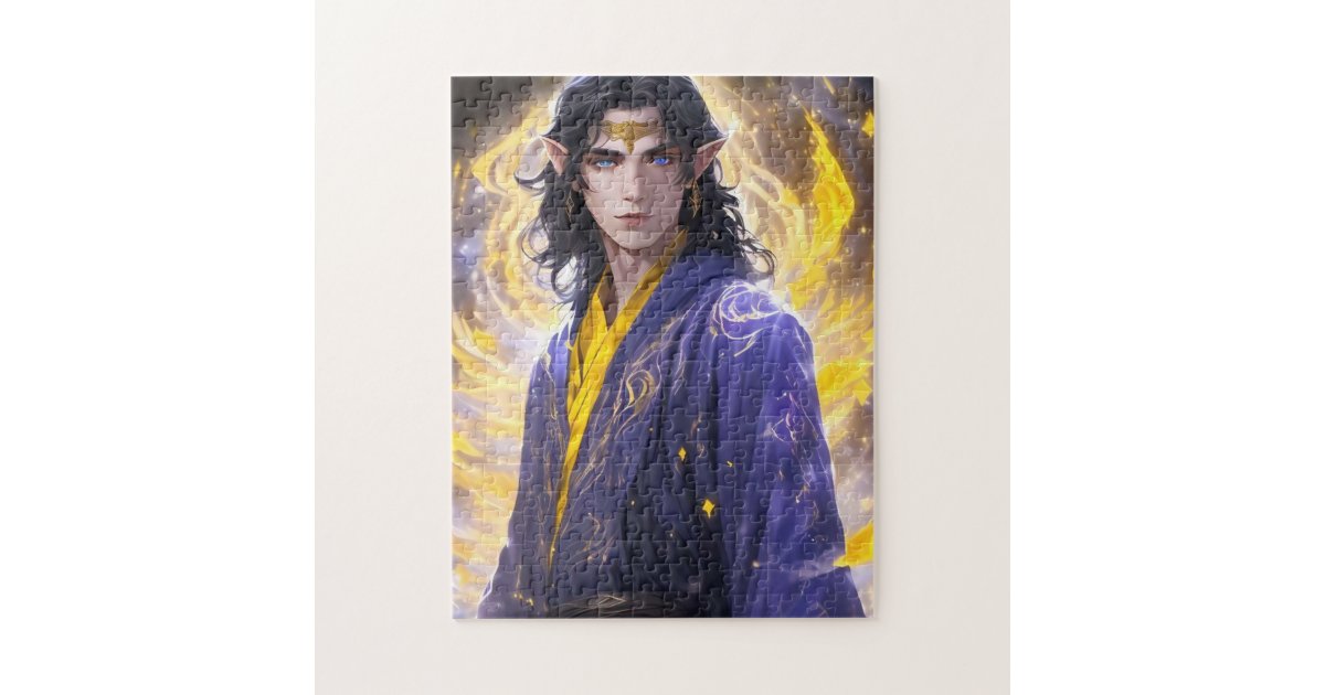 Elven Fire Mage Magical Fantasy Art Jigsaw Puzzle | Zazzle
