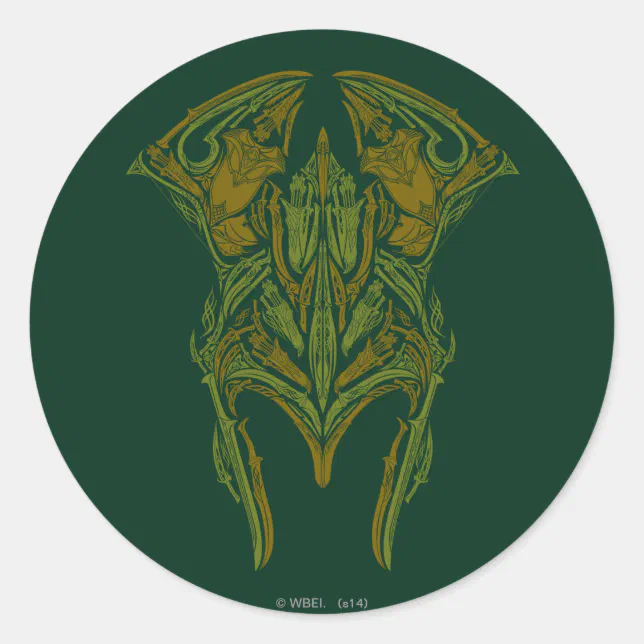 Elven Weapons Helmet Icon Classic Round Sticker | Zazzle
