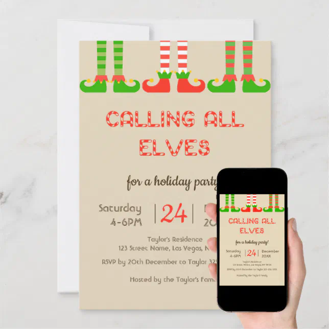 Elves Christmas Holiday Party Invitation | Zazzle