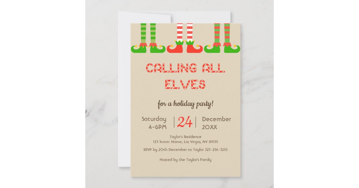 Elves Christmas Holiday Party Invitation | Zazzle