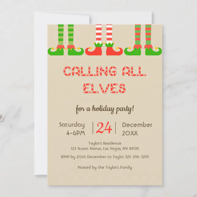 Elves Christmas Holiday Party Invitation | Zazzle