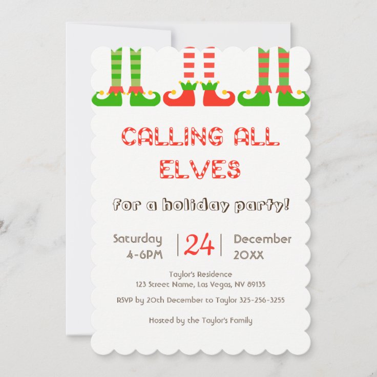 Elves Christmas Party Invitation | Zazzle