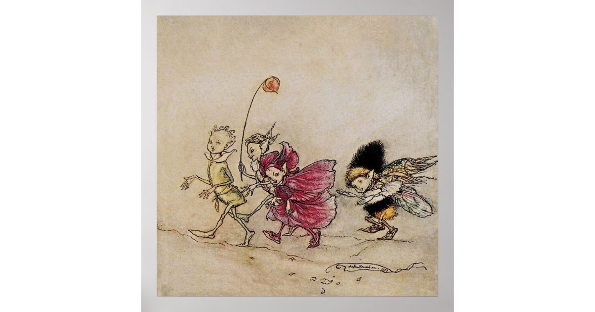 “Elves” Fairy Art by Arthur Rackham Poster | Zazzle