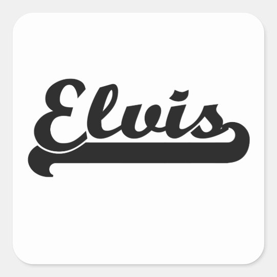 Elvis Classic Retro Name Design Square Sticker | Zazzle.com