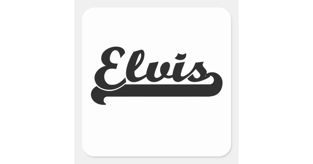 Elvis Classic Retro Name Design Square Sticker | Zazzle