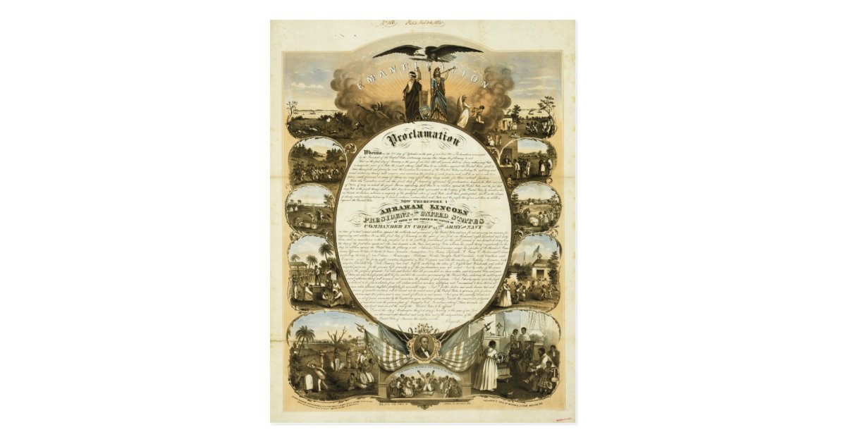 Emancipation Proclamation by L. Lipman Postcard | Zazzle.com